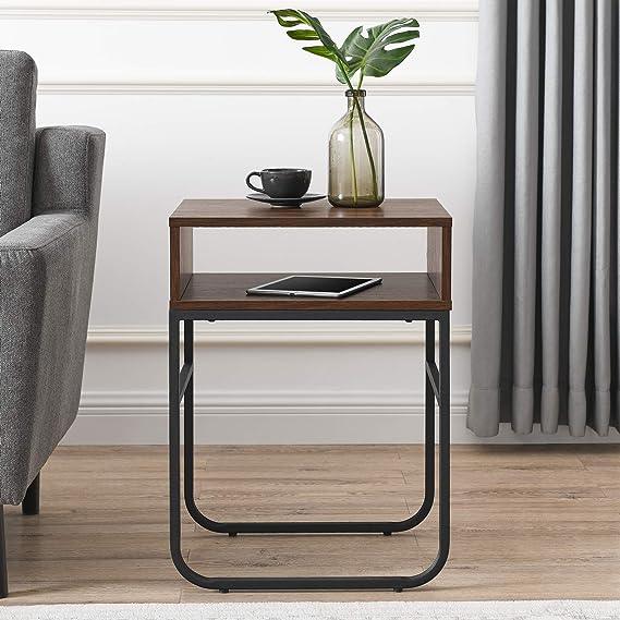 Metal Leg MDF Rectangle Side Table – Living Room Furniture