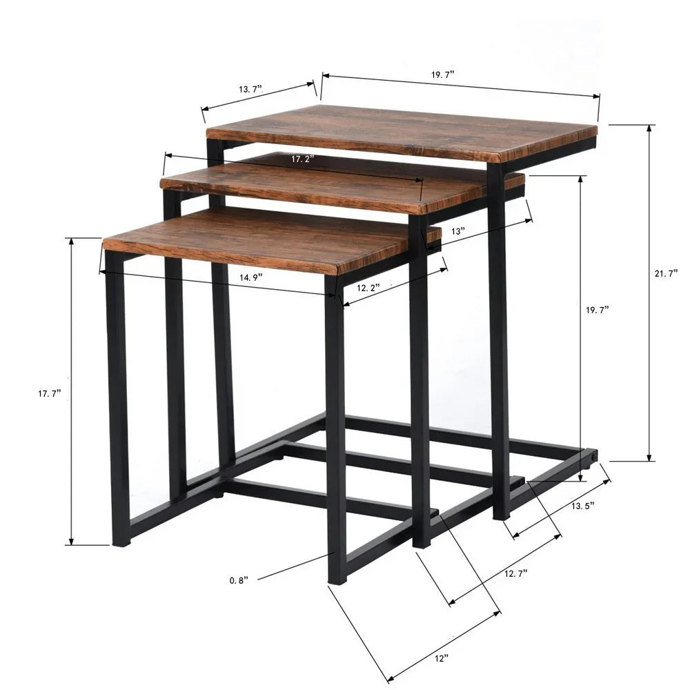 3pc Stacking Nesting Coffee Table