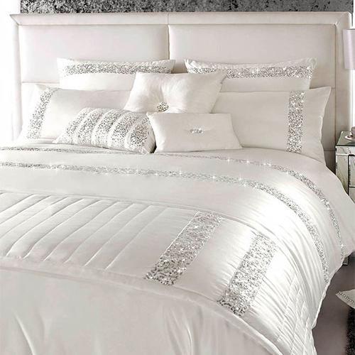 Luxury Sequence Bridal Bedding pearl duvet cover With Filling (White C
